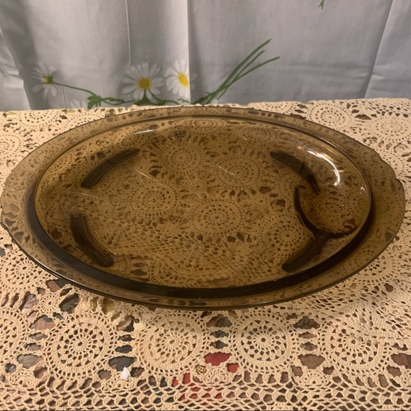 Pyrex | Dining | Pyrex Fireside Platter 85 Amber Brown Footed | Poshmark
